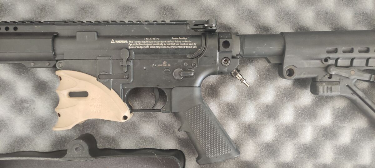 Tiberius T15 DMR, Mod, Kal. 686 inkl. Zubehör – Paintball Basar